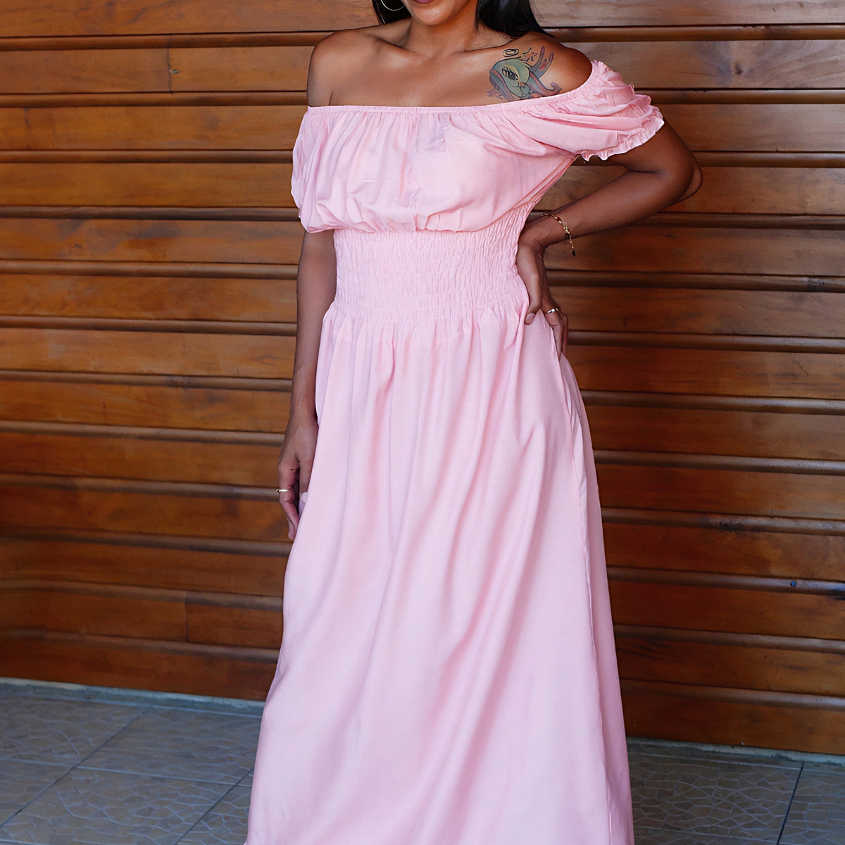 Robe Off-Shoulder Rose – Glam&K